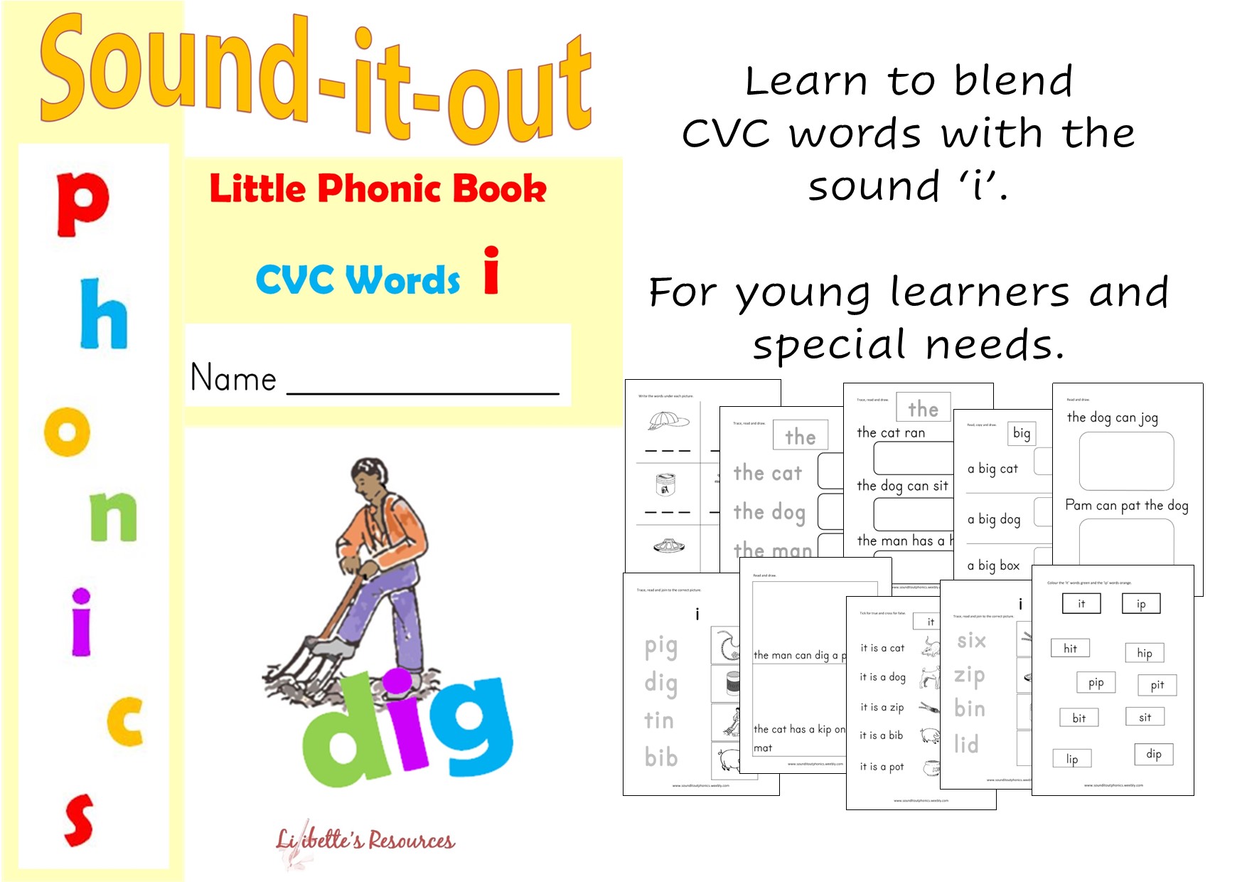 54 FREE CVC Phonic Worksheets | Teaching Resources