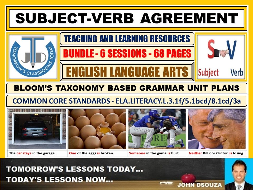 SUBJECT-VERB AGREEMENT: TEACHING RESOURCES - BUNDLE | Teaching Resources