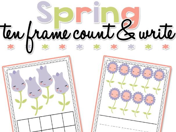 Spring themed Ten Frame Count and Write Boards | Teaching Resources