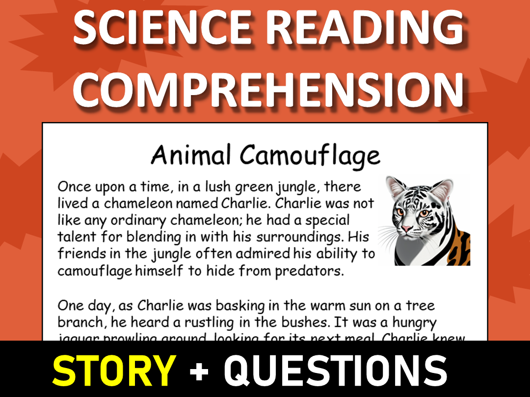 Animal Camouflage Reading Science Story Comprehension Questions ...