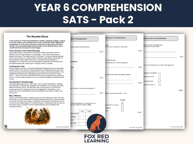Year 6 SATs Reading Comprehension Pack 2 | 7 Extracts with SATs-Style Questions | Teaching Resources