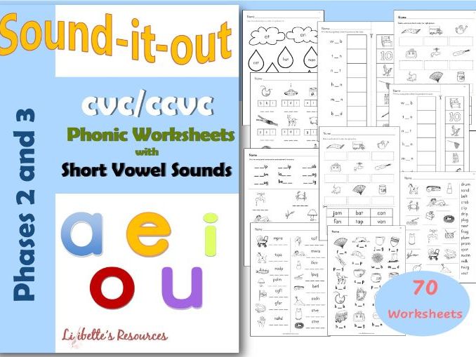 Phonics worksheets: CVC and Consonant Blends Words with a Short Vowel ...