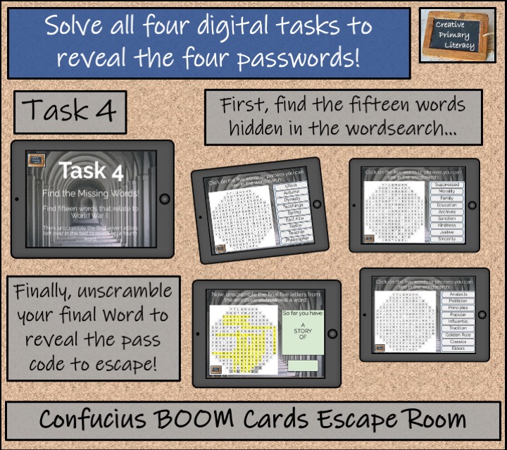 Confucius BOOM Cards™ Digital Escape Room Activity | Teaching Resources