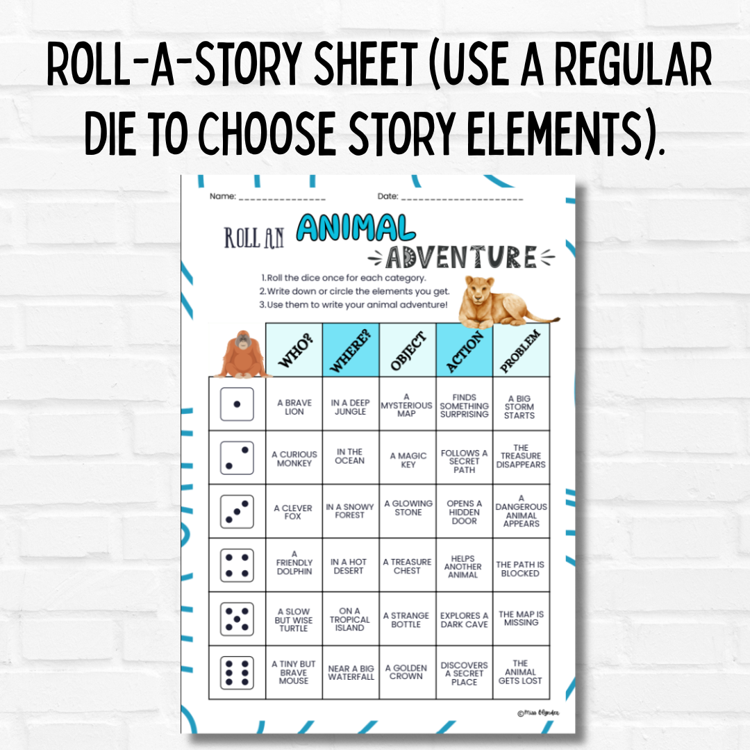 Roll an Animal story – ESL Roll the Dice Speaking & Writing Activity ...