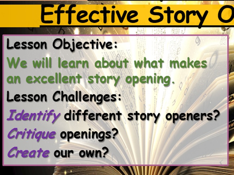 Creating A Story Opening Teaching Resources