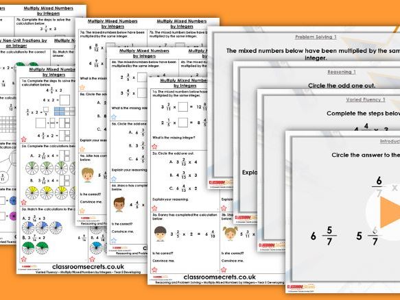 Year 5 Multiply Mixed Numbers By Integers Spring Block 2 Step 18 Maths 