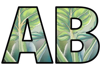 Green Plant Growth Flower Lettering Set Display Title Letters Numbers ...
