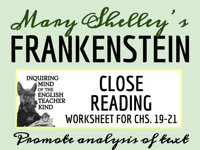 Frankenstein Chs. 19-21 Quiz & Close Reading Bundle | Teaching Resources