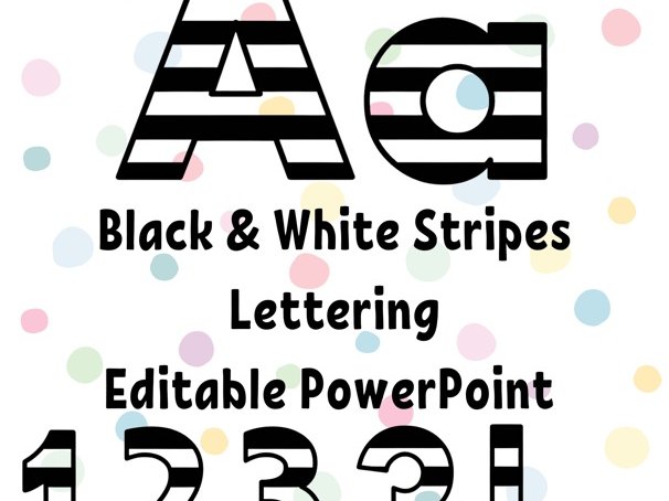 Editable Black & White Stripe Display Lettering | Teaching Resources