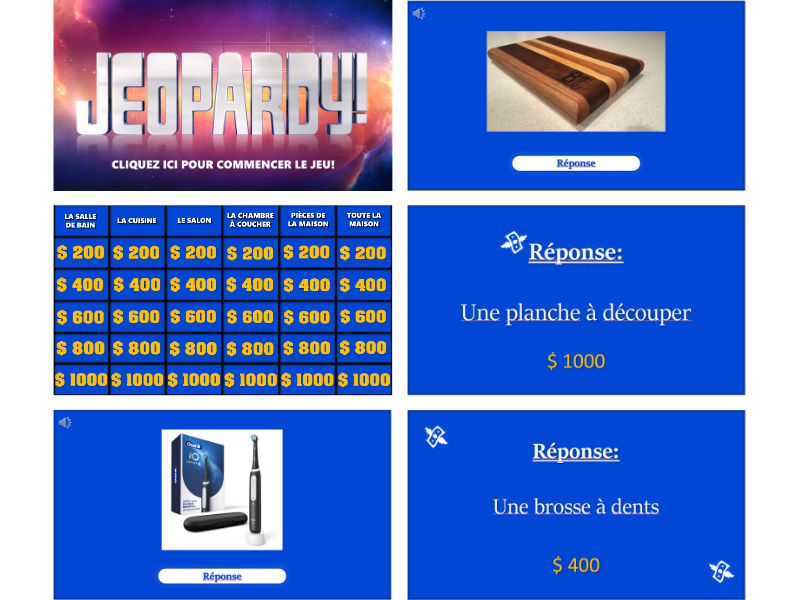 French Jeopardy PPT Game - Vocabulaire : La maison - House Vocabulary ...