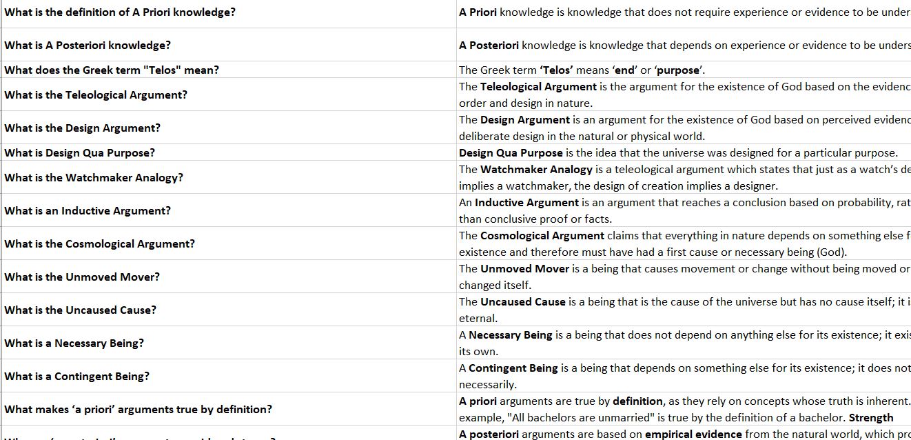 A Level Religious Studies Revision Flash Cards - Philosophy | Teaching ...