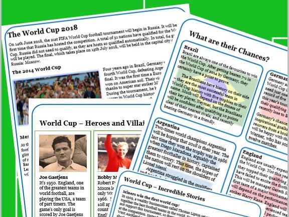 Reading comprehensions: Sporting events - Olympics, World Cup and ...