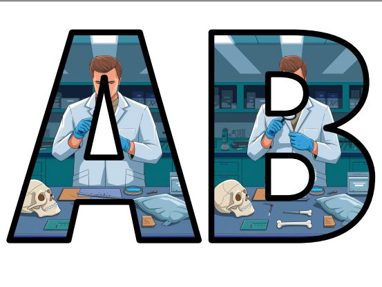 Forensic Science Biology Lettering Set Display Title Letters Numbers ...