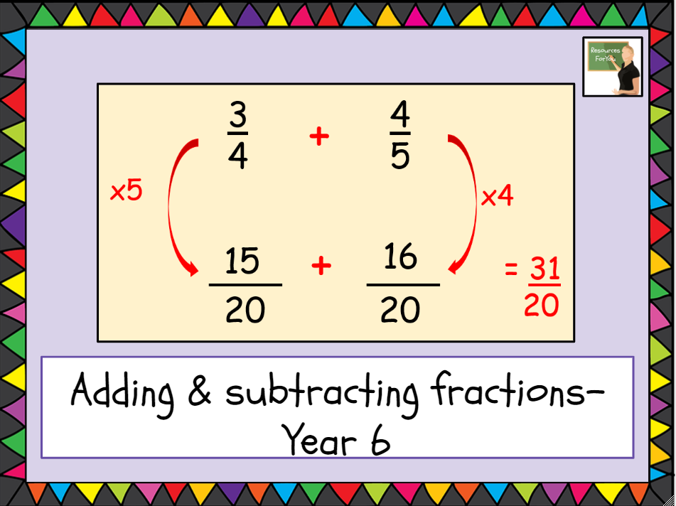 Maths Adding Subtracting Fractions Year 6 By ResourcesForYou 
