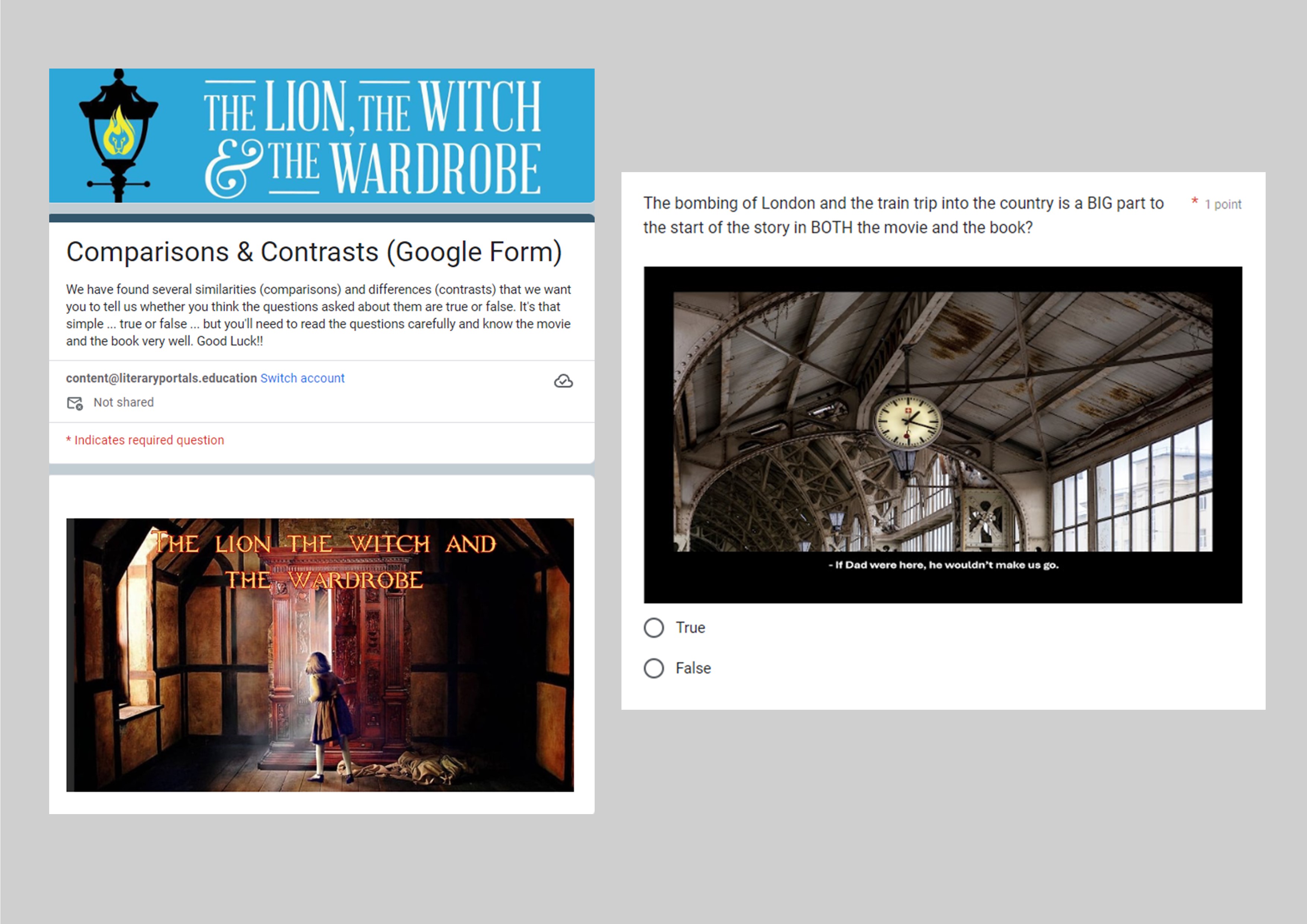 Movie/Book Compare & Contrast in The Lion, the Witch, and the Wardrobe ...