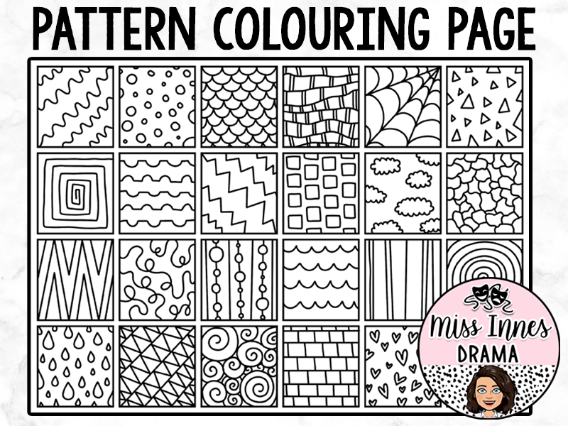 Pattern Squares Colouring Page | Teaching Resources