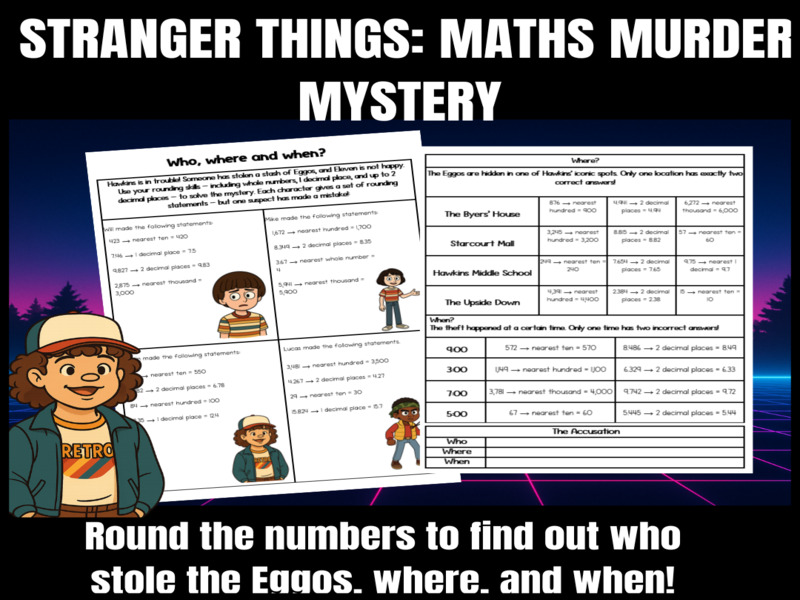 Stranger Things Maths Mystery – Rounding Whole Numbers & Decimals (KS2 ...