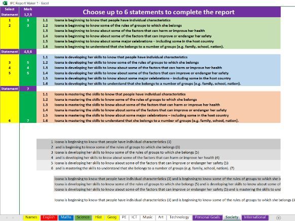 Primary planning and report templates resources