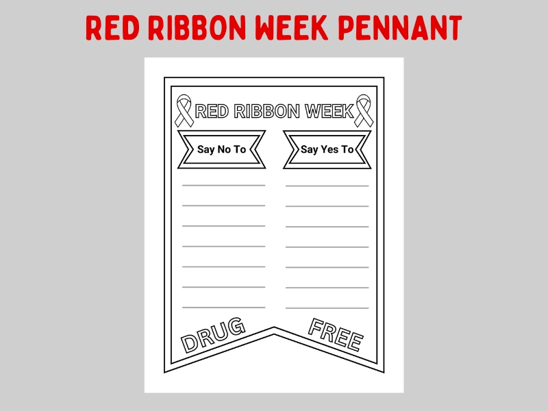Red Ribbon Week Bulletin Board for Elementary Students - Pennant ...