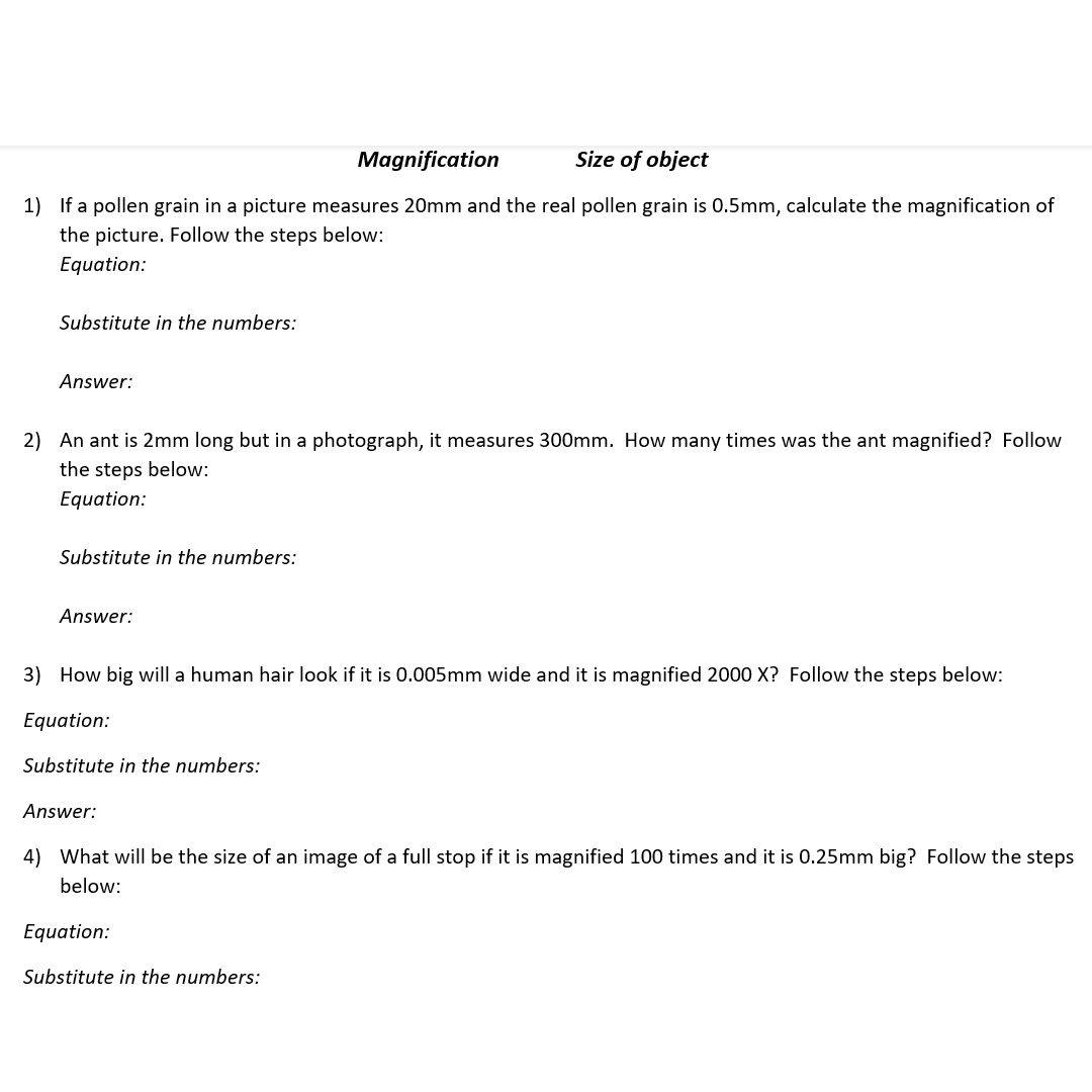 B1.1 The world of the microscope | Teaching Resources