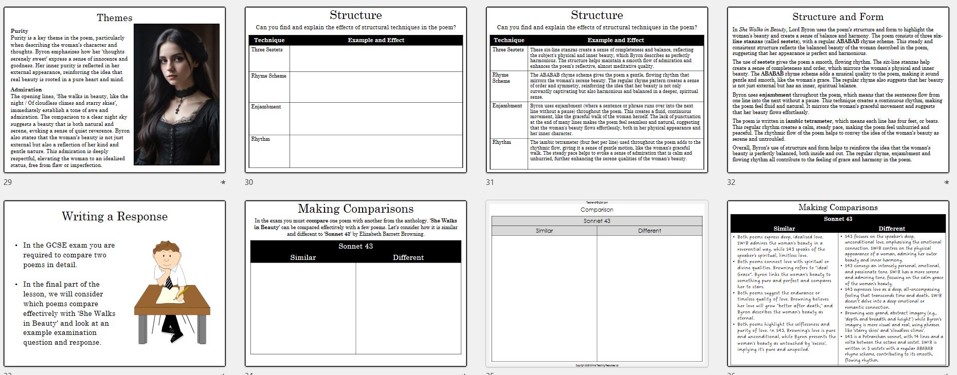 She Walks in Beauty - Eduqas/WJEC | Teaching Resources