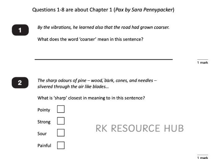 Pax Ch1 SATs style reading comprehension | Teaching Resources