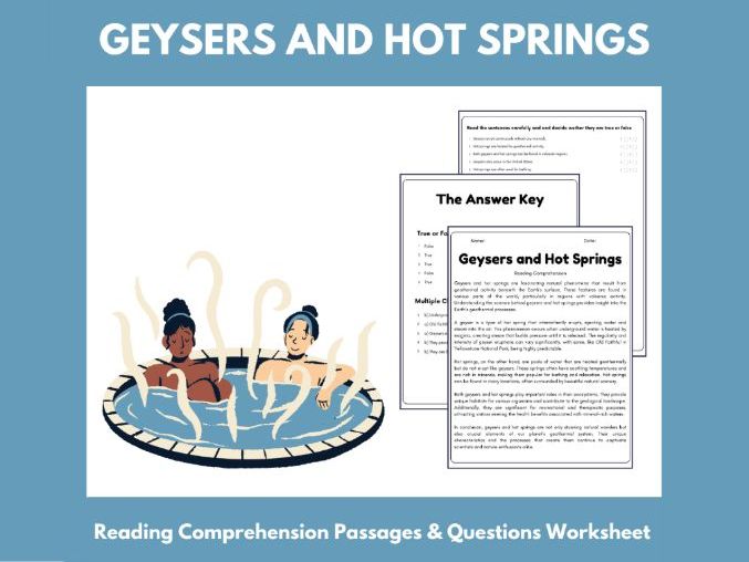 Geysers and Hot Springs: Reading Comprehension Passages & Questions ...
