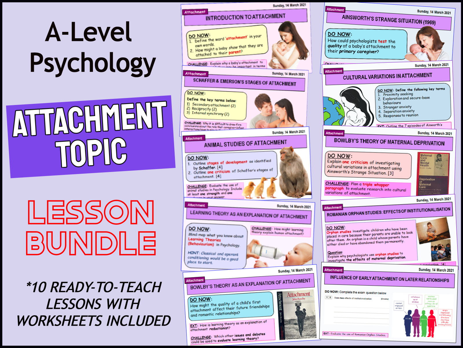 Attachment Worksheets