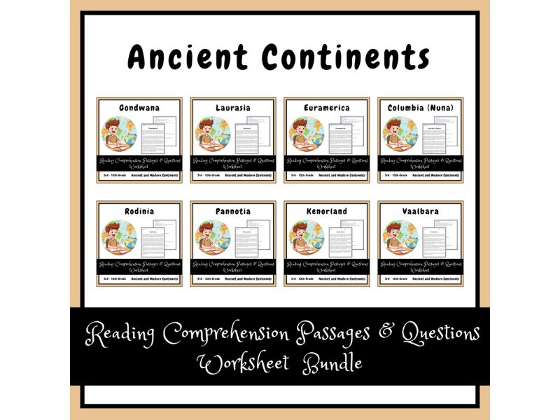 Ancient Continents Reading Comprehension Passages & Questions ...