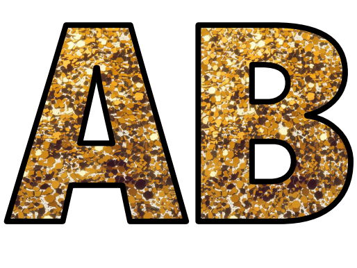 Gold Glitter Shiny Celebrate Lettering Set Display Title Letters ...