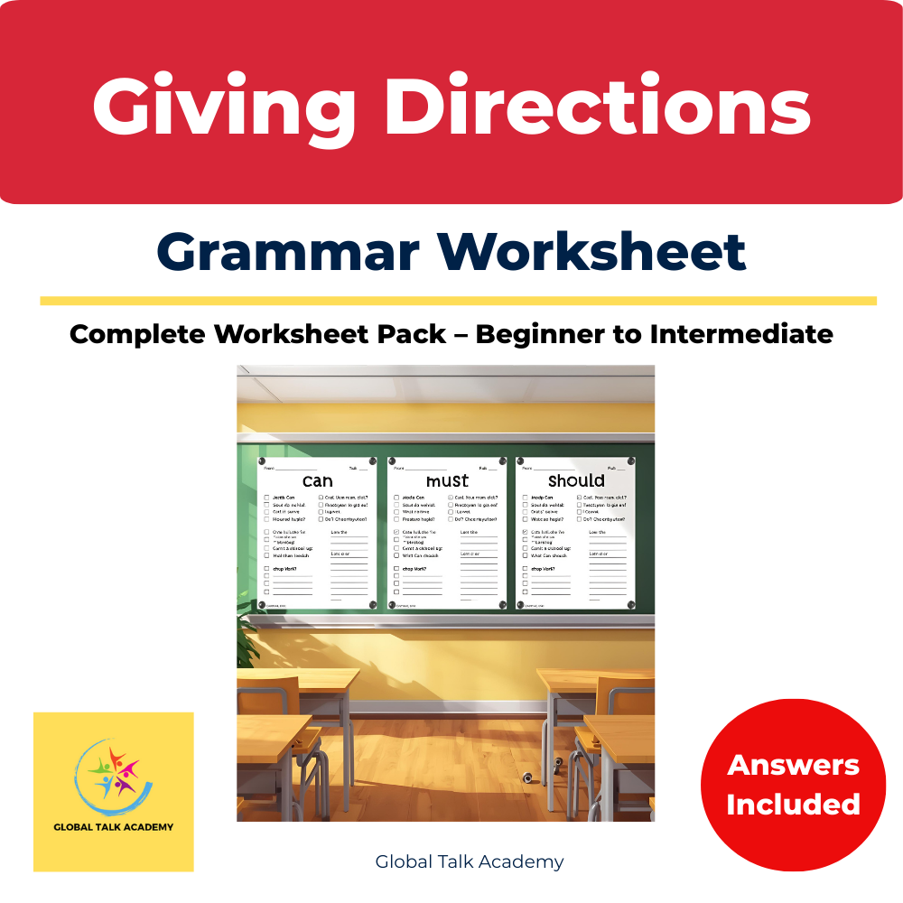 Giving Directions Worksheet | ESL Speaking Activity | Asking & Giving ...