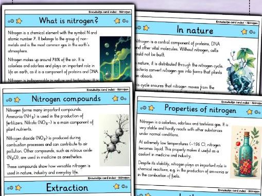 Nitrogen - Flashcards | Chemistry | Properties, Role & Uses | Teaching ...