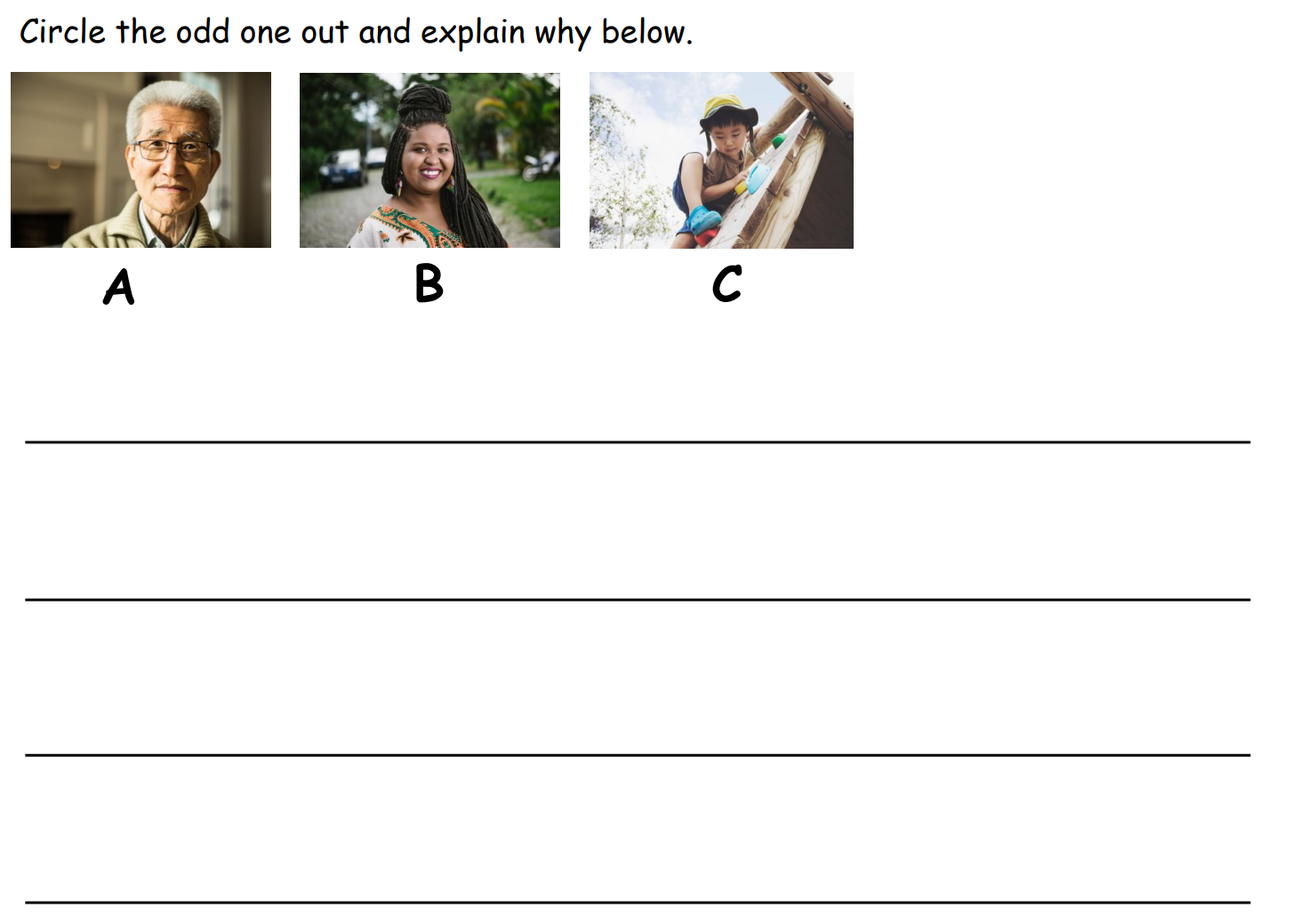 EYFS Odd One Out Image Pack: All About Me – Oracy, Critical Thinking ...