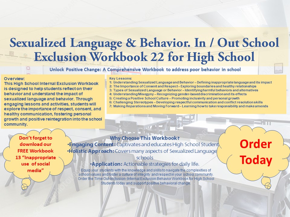 In / Out School Suspension Workbook 22. Sexualized Language & Behavior ...