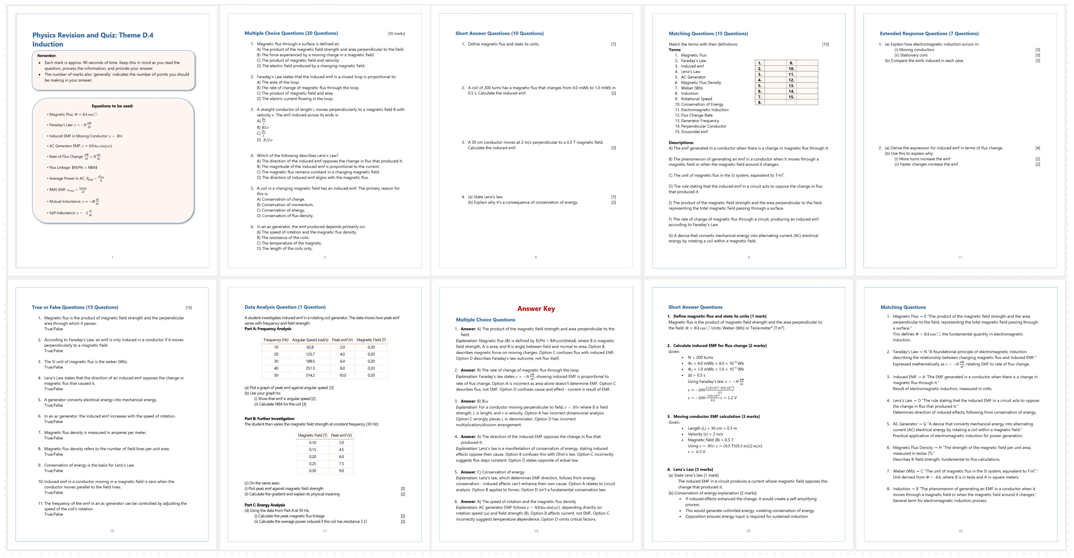 IB DP Physics: D.4 Induction – Quiz & Revision Worksheets (2026 ...
