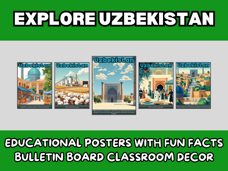 Explore Uzbekistan Asia – Educational Posters with Fun Facts | Bulletin ...