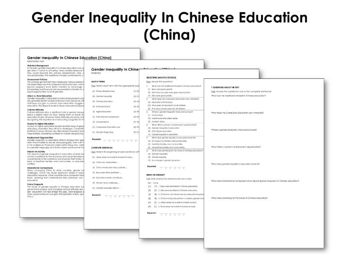 Gender Inequality In Chinese Education (China) | Teaching Resources