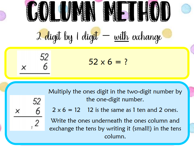 Column multiplication - WITH exchange | Teaching Resources