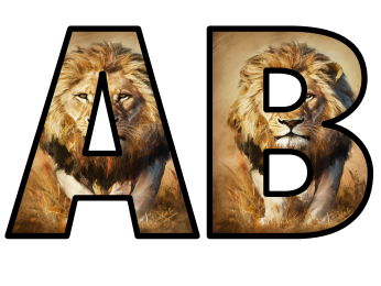 Lion Like Simba and Mufasa King of Lions Lettering Set Display Title ...