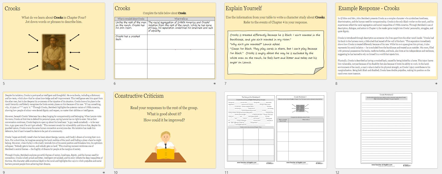 Of Mice and Men - Chapter 4 | Teaching Resources