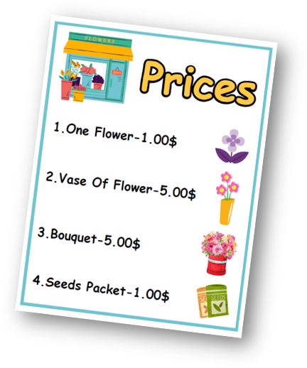 Flower Shop Dramatic Play Set for Kindergarten & Grade 1 | Teaching ...
