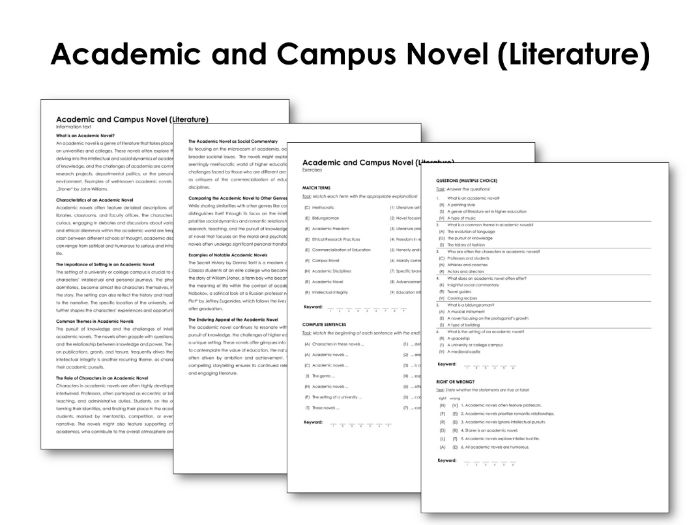 Academic and Campus Novel (Literature) | Teaching Resources