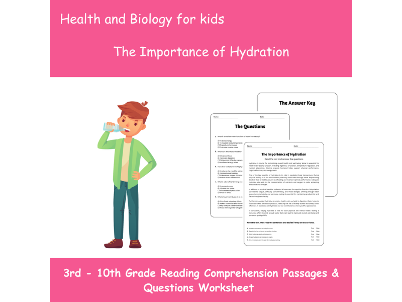 The Importance of Hydration Reading Comprehension Passages & Questions ...
