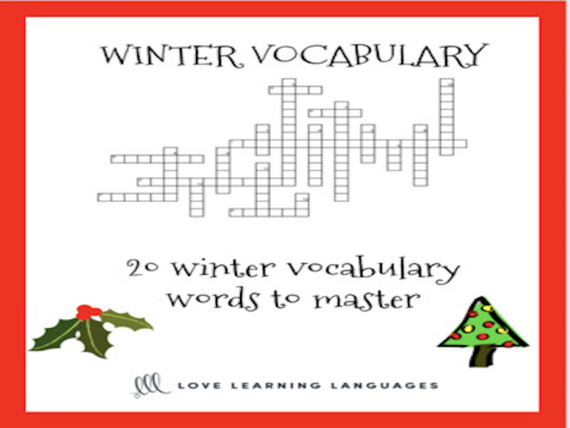 ESL ELL Winter Vocabulary Crossword Puzzle Teaching Resources ESL ELL Winter Vocabulary Crossword Puzzle Teaching Resources