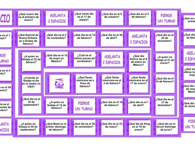 American versus Mexican Holidays Spanish 4 Worksheet-2 Game-1 Exam ...