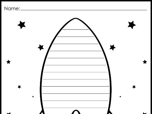 Rocket Ship Lined Writing Paper Template | Teaching Resources