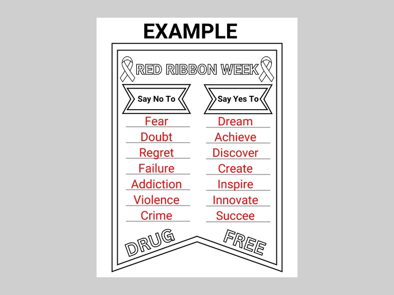 Red Ribbon Week Bulletin Board for Elementary Students - Pennant ...