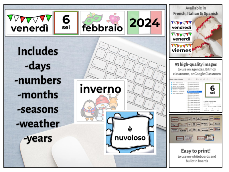 Calendar in digital and print for Spanish Classrooms | Teaching Resources