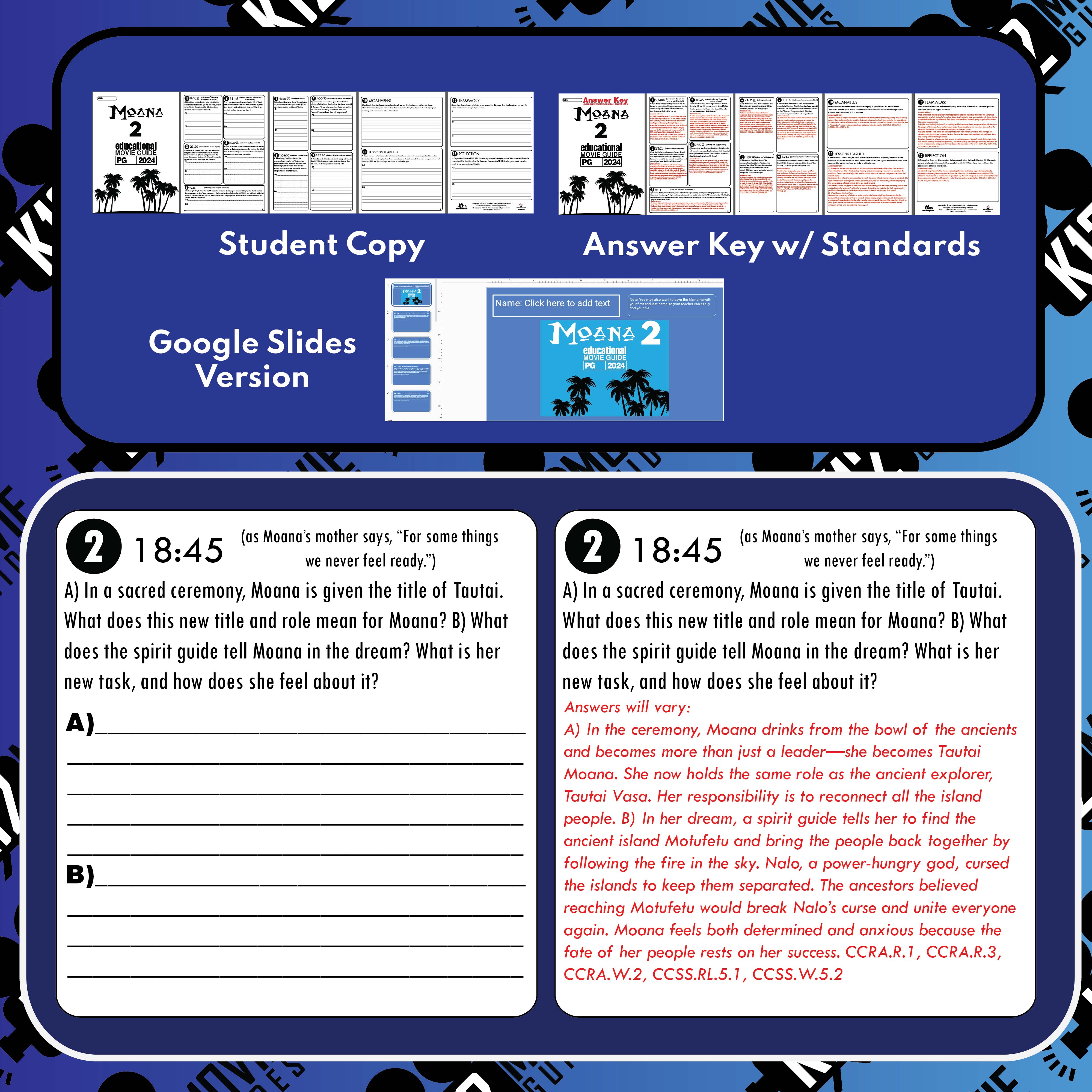 Movie Guide made for Moana 2 (PG - 2024) | Questions | Video Worksheet ...