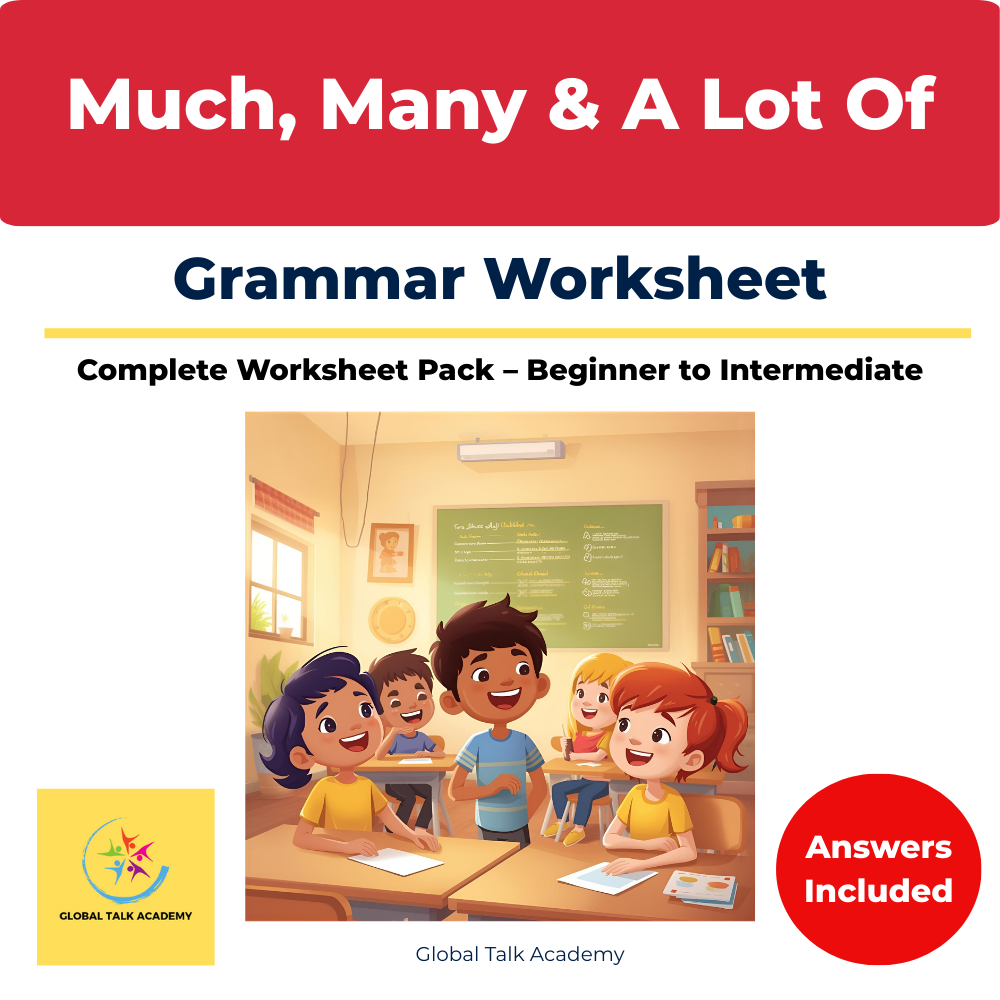 Much, Many & A Lot Of Worksheet | ESL Grammar Activity | Quantifiers ...